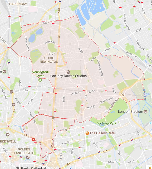 hackney map | Fat Gay Vegan