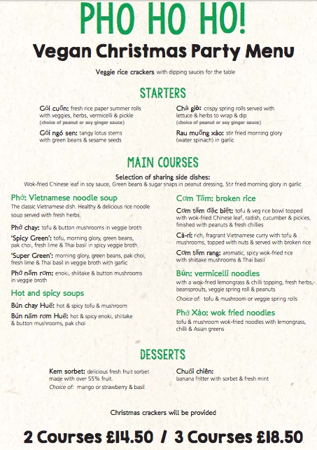 pho xmas menu – Fat Gay Vegan